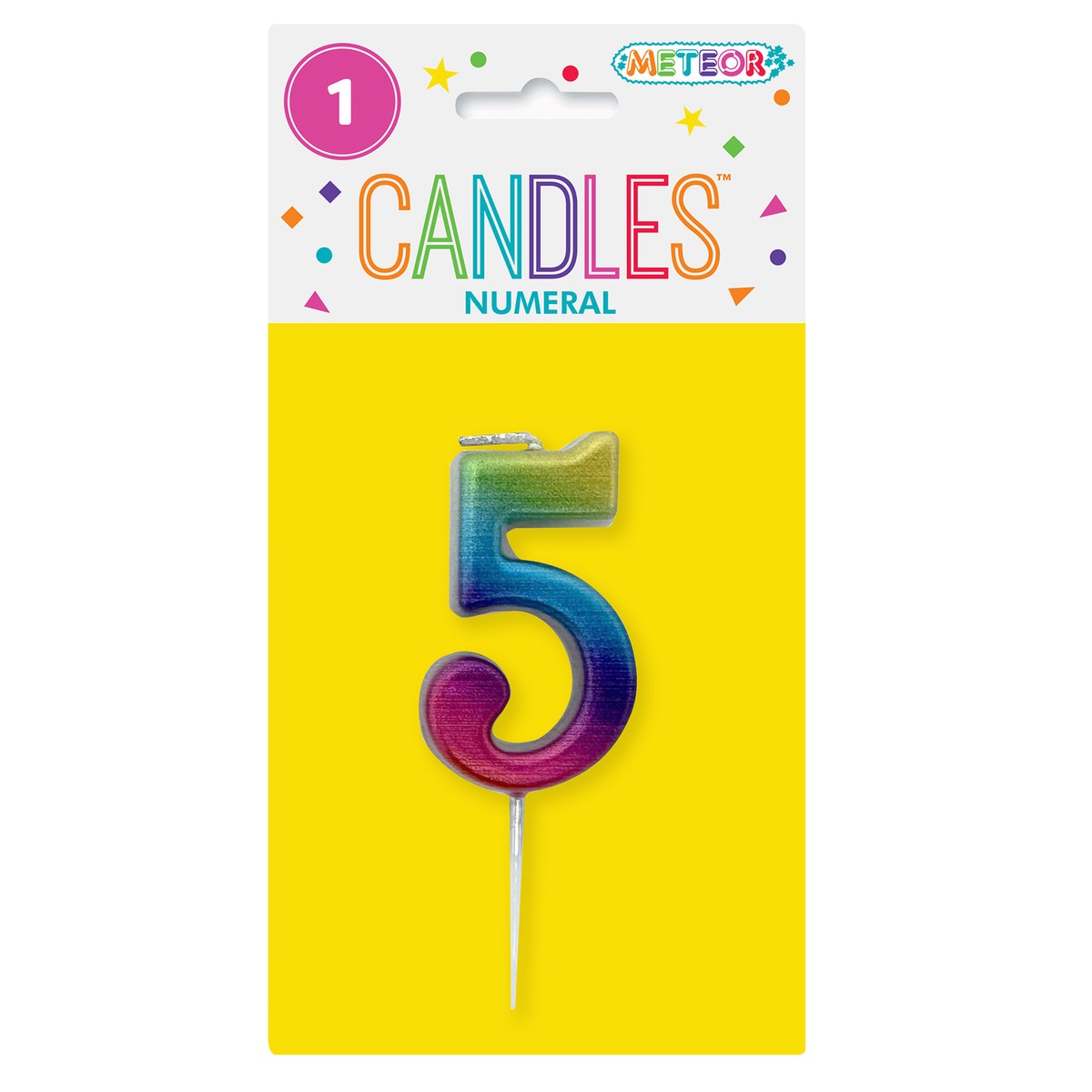 Mini Rainbow Candle – Number 5 - This Party Started