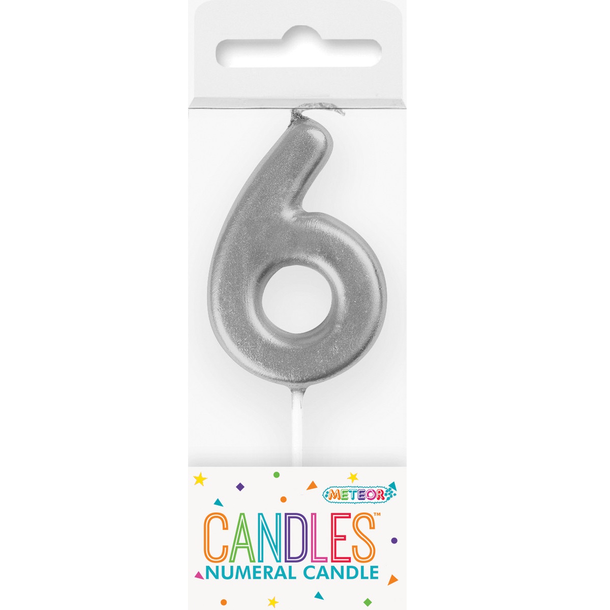 Mini Silver Candle – Number 6- - This Party Started