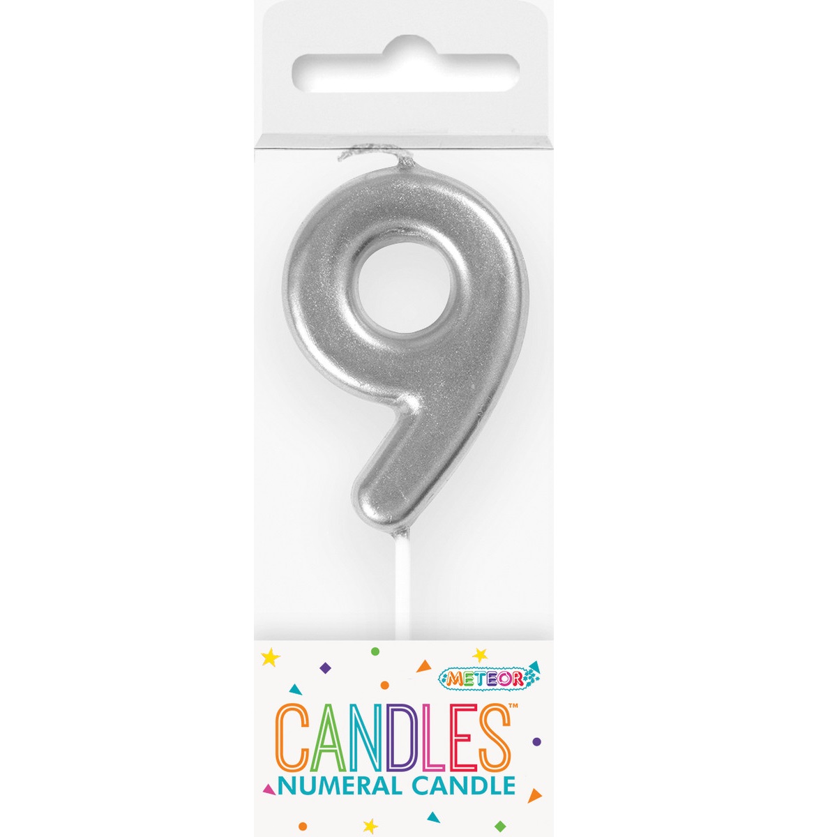 Mini Silver Candle – Number 9- - This Party Started