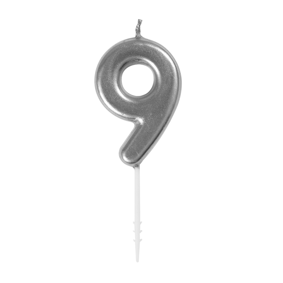 Mini Silver Candle – Number 9